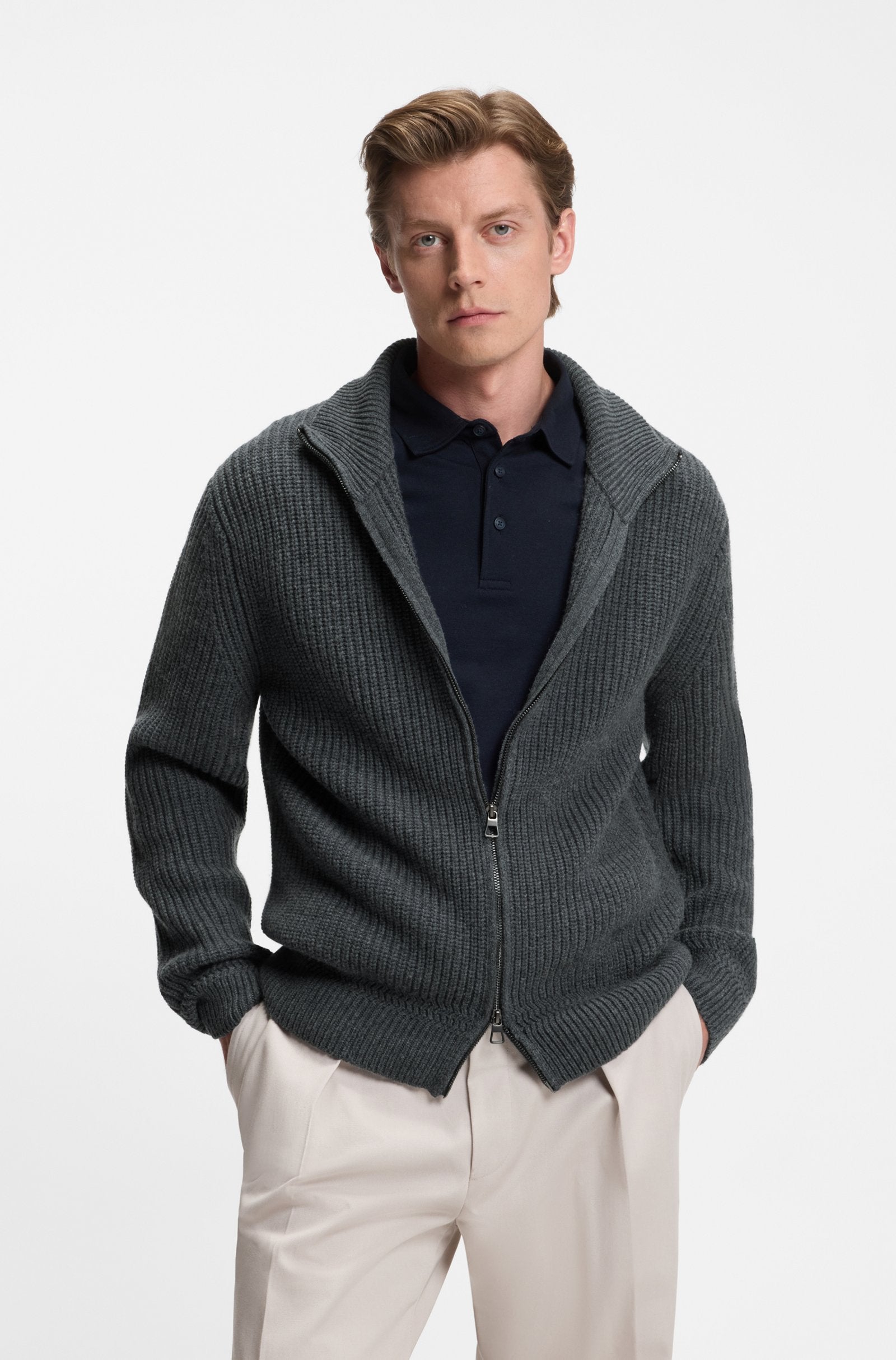 BOSS Full Zip Cardigan - Hilustre_DB – Men Wardrobe